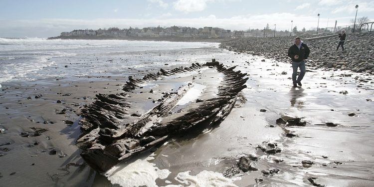 Shipwreck buried in Maine beach identified as the British cargo ship ...