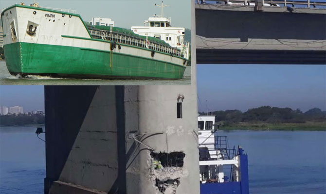 Cargo ship damaged bridge at Port Alegre, Brazil – Maritime Bulletin