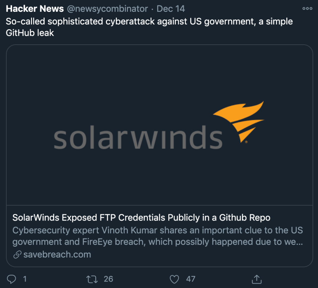 SolarWinds, GitHub Leaks and Securing the Software Supply Chain